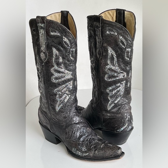 Ferrini | Shoes | Ferrini Black Leather Boho Butterfly Inlay Glimmer ...